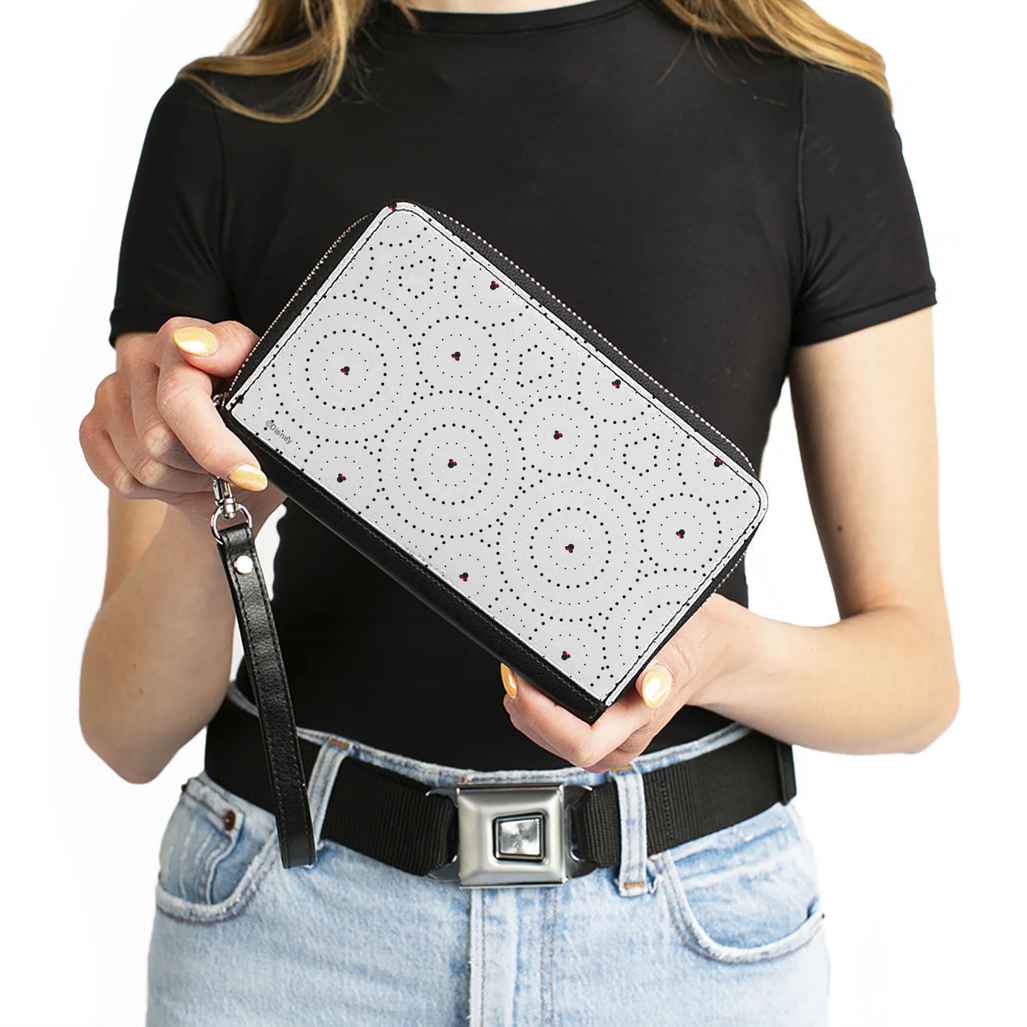 Buckle-Down Women's PU Zip Around Wallet Rectangle-Minnie Mouse, 7.5"x4.5"