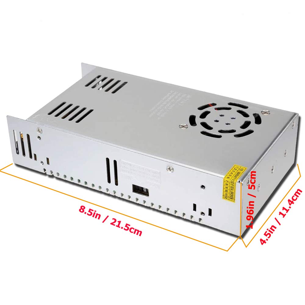 JOYLIT 12V Power Supply 30A 360W, Universal Regulated Switching Transformer AC 110V/220V to DC 12 Volt 30Amp Adapter for LED Strip Lights, 3D Printer, CCTV Camera, Radio Project