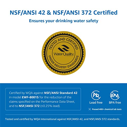 AQUA CREST 3US-AF01 Under Sink Water Filter, Replacement for Standard FiltreteĀ® 3US-AF01, 3US-AS01, Aqua-Pure AP Easy C-CS-FF, WHCF-SRC, WHCF-SUFC, WHCF-SUF, NSF/ANSI 42 Certified, Pack of 3