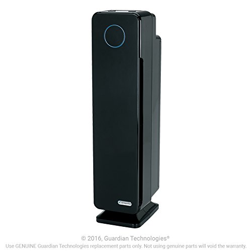 Germ Guardian AC5300B 28” 3-in-1 True HEPA Filter Air Purifier for Home, Large Rooms, UV-C Light Kills Germs, Filters Allergies, Smoke, Dust, Pet Dander, & Odors, 5-Yr Wty, GermGuardian, Black