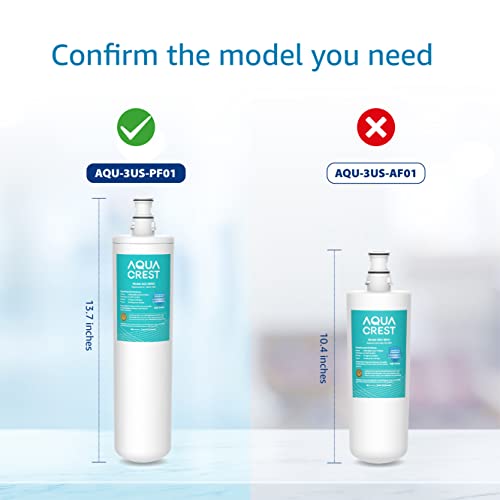 AQUA CREST 3US-PF01 Under Sink Water Filter, NSF/ANSI 42 Certified Replacement for Advanced Filtrete 3US-PF01, 3US-MAX-F01H, Delta RP78702, Manitowoc K-00337, K-00338 Water Filter, 3 Pack, No.AQU-WF00