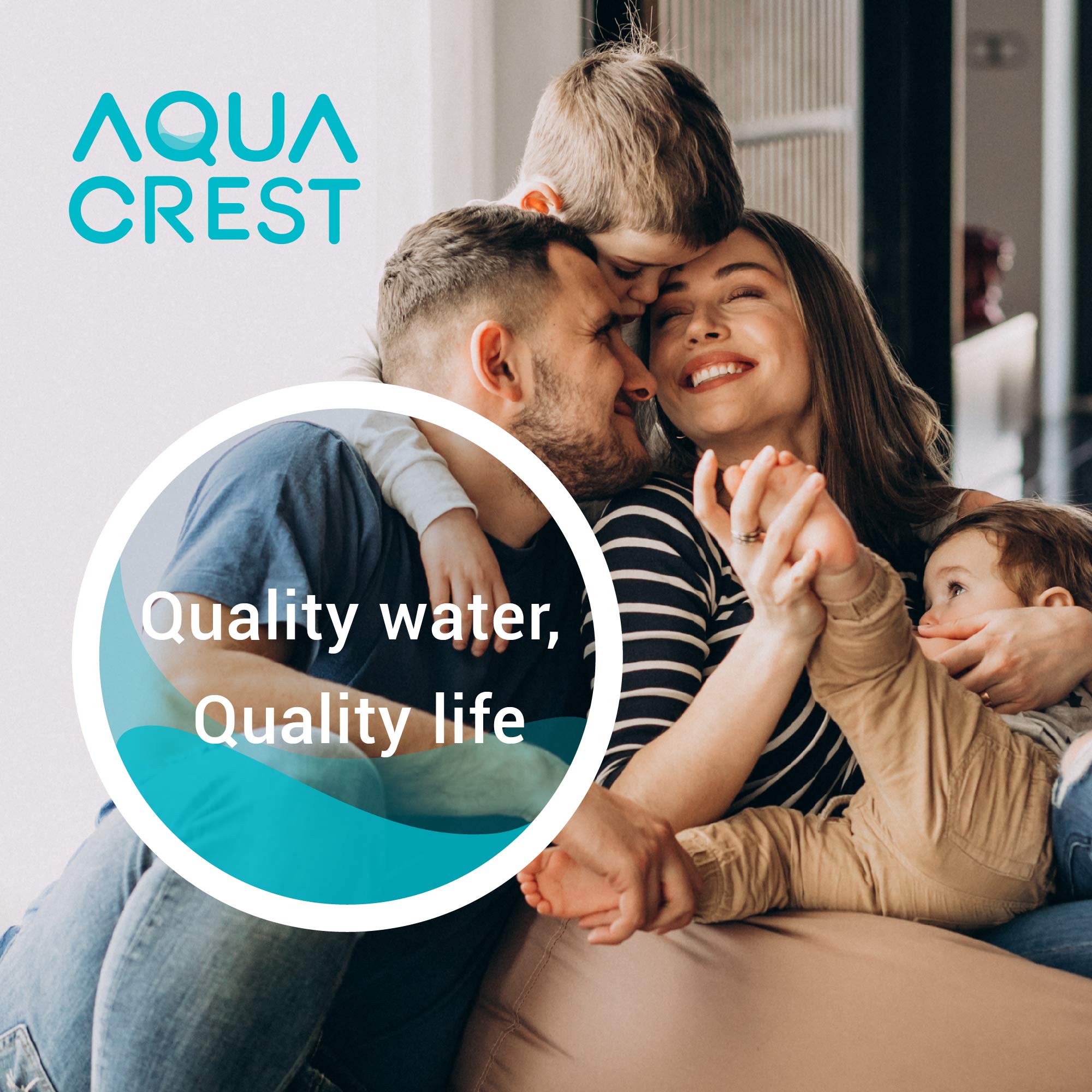 AQUA CREST AP110 Whole House Water Filter, Sediment Filter, 5 Micron, Replacement for 3M® Aqua-Pure AP110, Culligan® P5, APEC, GE FXUSC, Whirlpool®, Any 10" x 2.5" Home Water Filter, Pack of 6