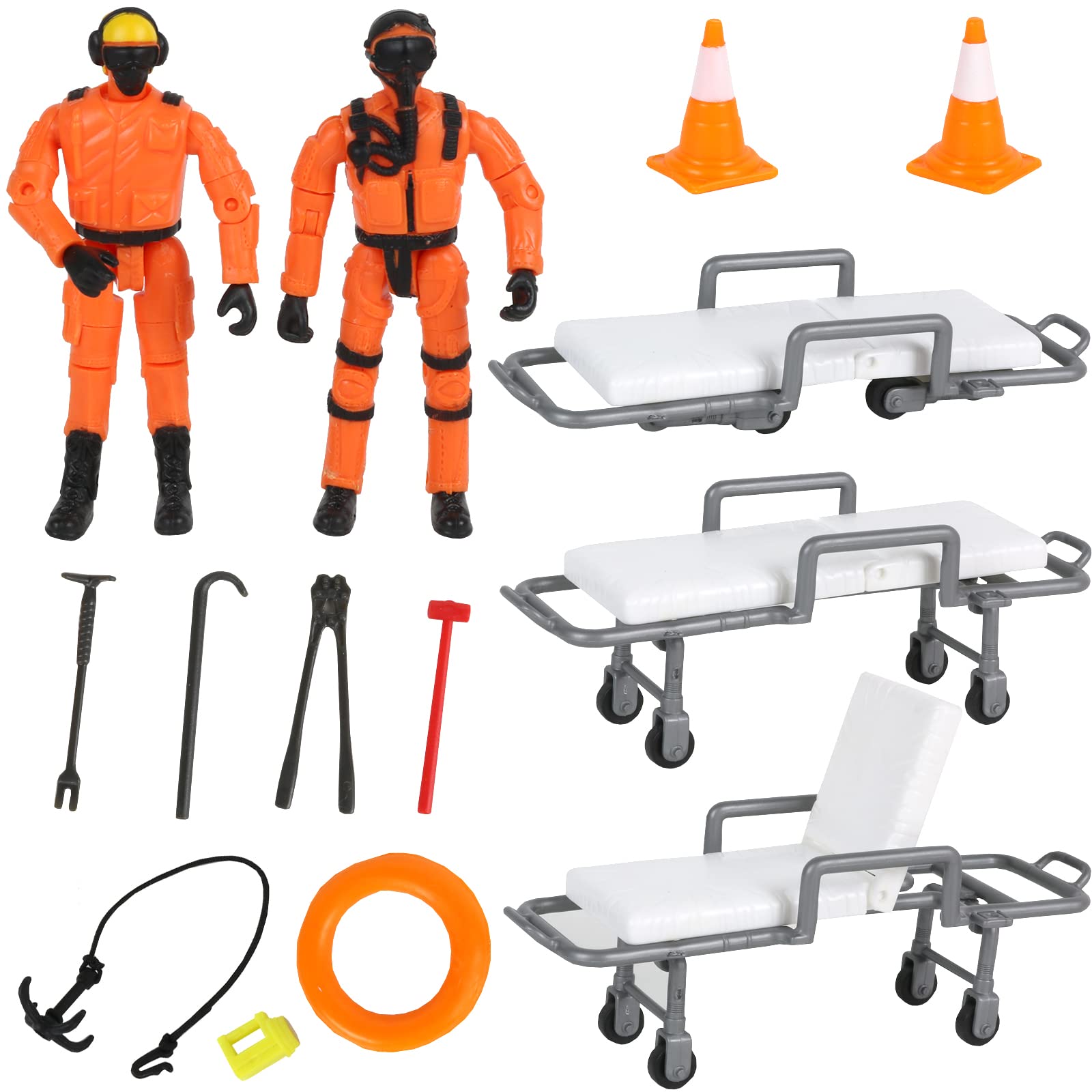 Click N' Play Toy Helicopter Set, Coast Guard Rescue Helicopter for Kids, 13-Piece Play Set Including Coast Guard Action Figures & Accessories, Orange