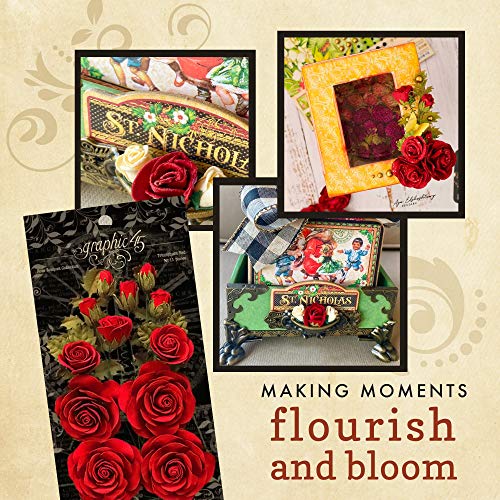 Graphic 45 Rose Bouquet CollectionâTriumphant Red Paper Flowers, Multi