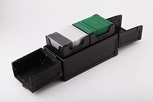 Black Double Metal Deck Box Dice Box for Deck Protector storage Trading Cards TCG Ultra Pro Sleeve MTG Magic FaB YGO Yugioh EDH Commander PTCG TCG