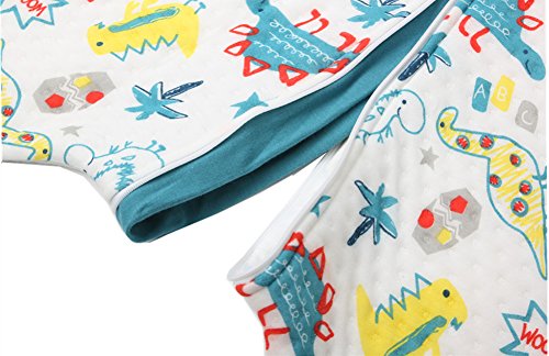 G' abigale Fairy 100% Cotton Cute Dinosaur Baby Sleeping Sack Bag Pajama Set (L, Blue)