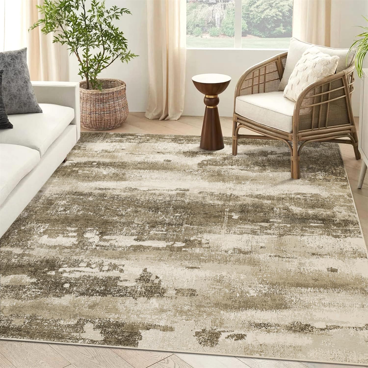 Area Rugs 6x9 for Living Room Bedroom Machine Washable Modern Abstract Soft Large Rugs with Non Slip Backing, Floor Carpet for Dining Room