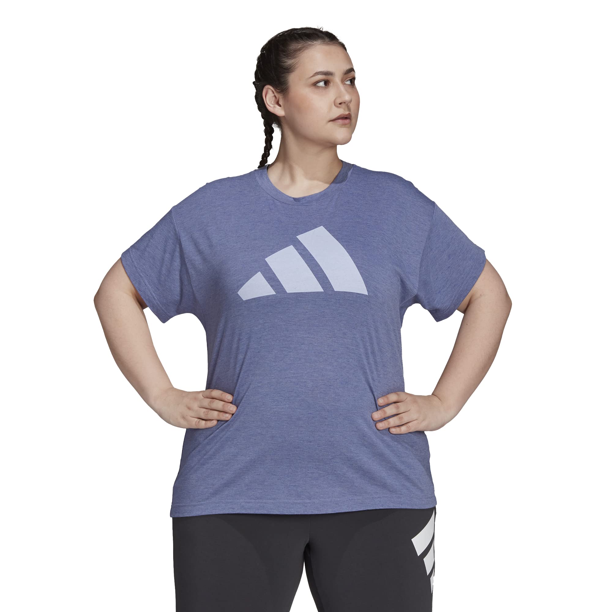 Adidas Women's Plus Size Sportswear Winners 2.0 T-Shirt, Orbit Violet Melange, 3X