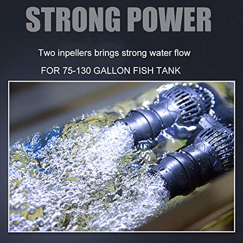hygger Submersible Aquarium Powerhead 2000GPH Fish Tank Wavemaker Circulation Pump for Freshwater Saltwater, 360 Degree Rotatable Head Pump 16W