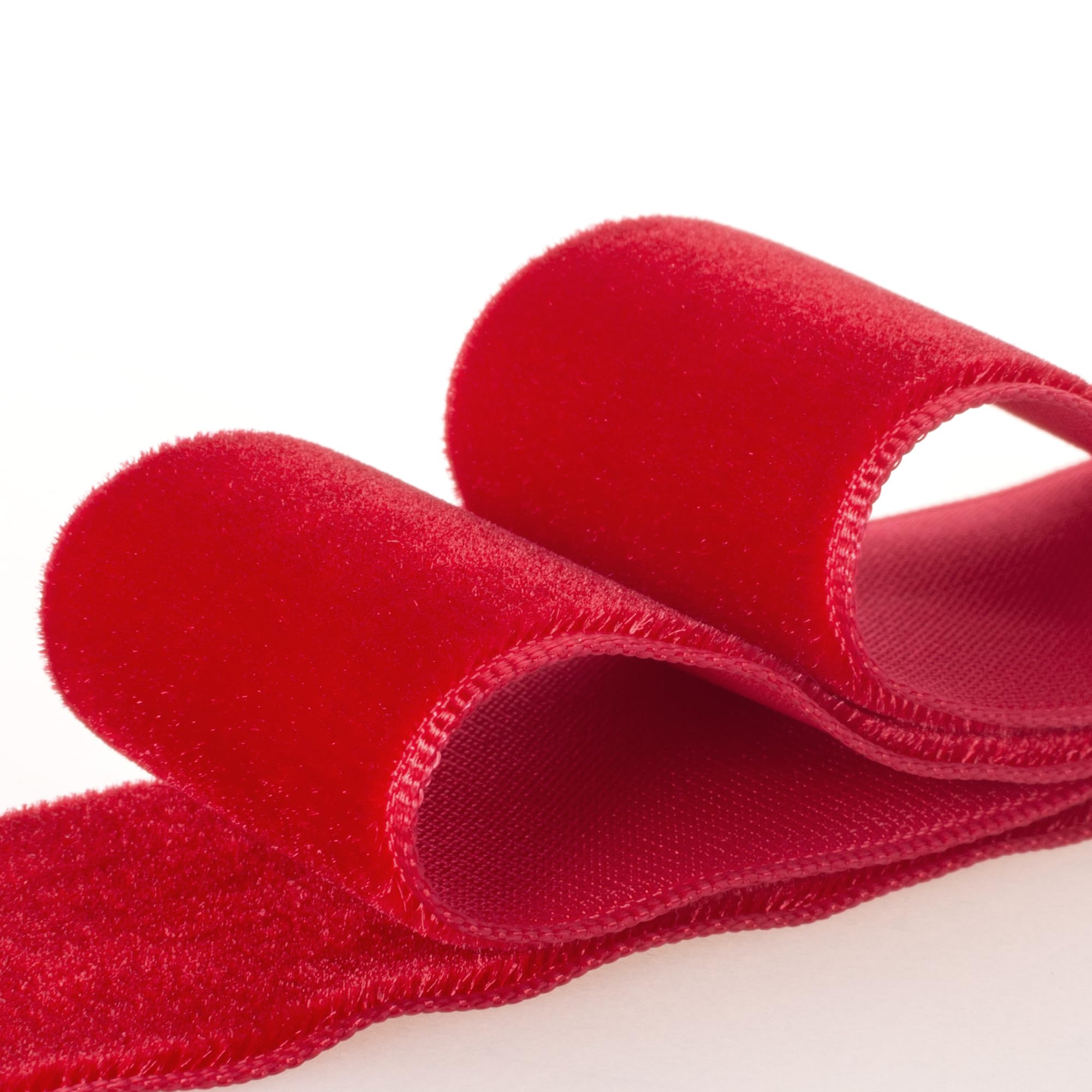 ATRBB Red Velvet Ribbon - 1 Inch Width, 10 Yards Per Roll - Classic Elegant Flocked Ribbon for Gift Wrapping, Crafts, and Decorations