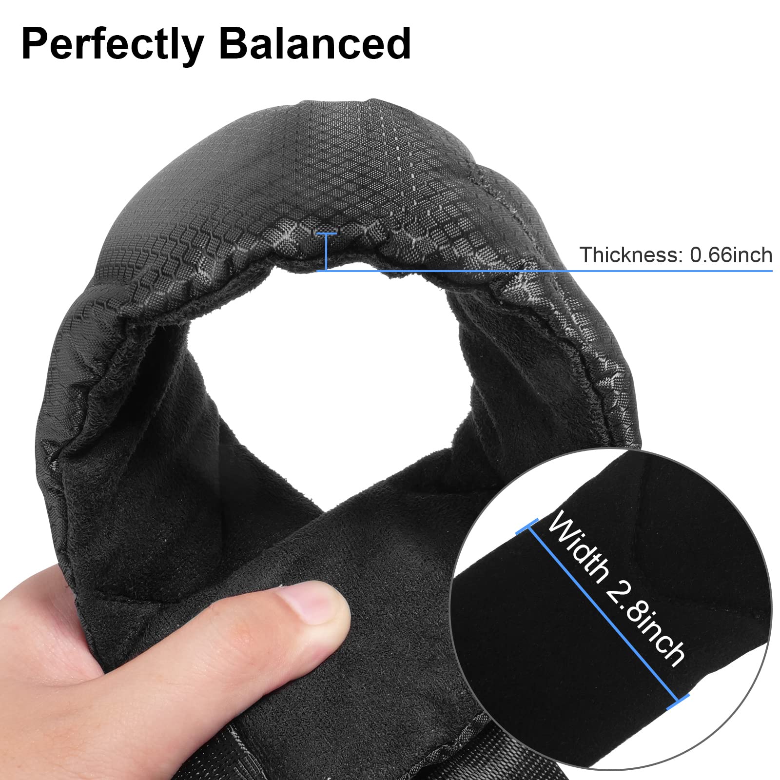 Acoustic Guitar Strap, Fesley Adjustable Guitar Strap for Bass & Electric Guitar, Bionic Leather Acoustic Guitar Strap with 2.8” Wide Memory Foam Pad, Adjustable Length from 43” to 54”, Black