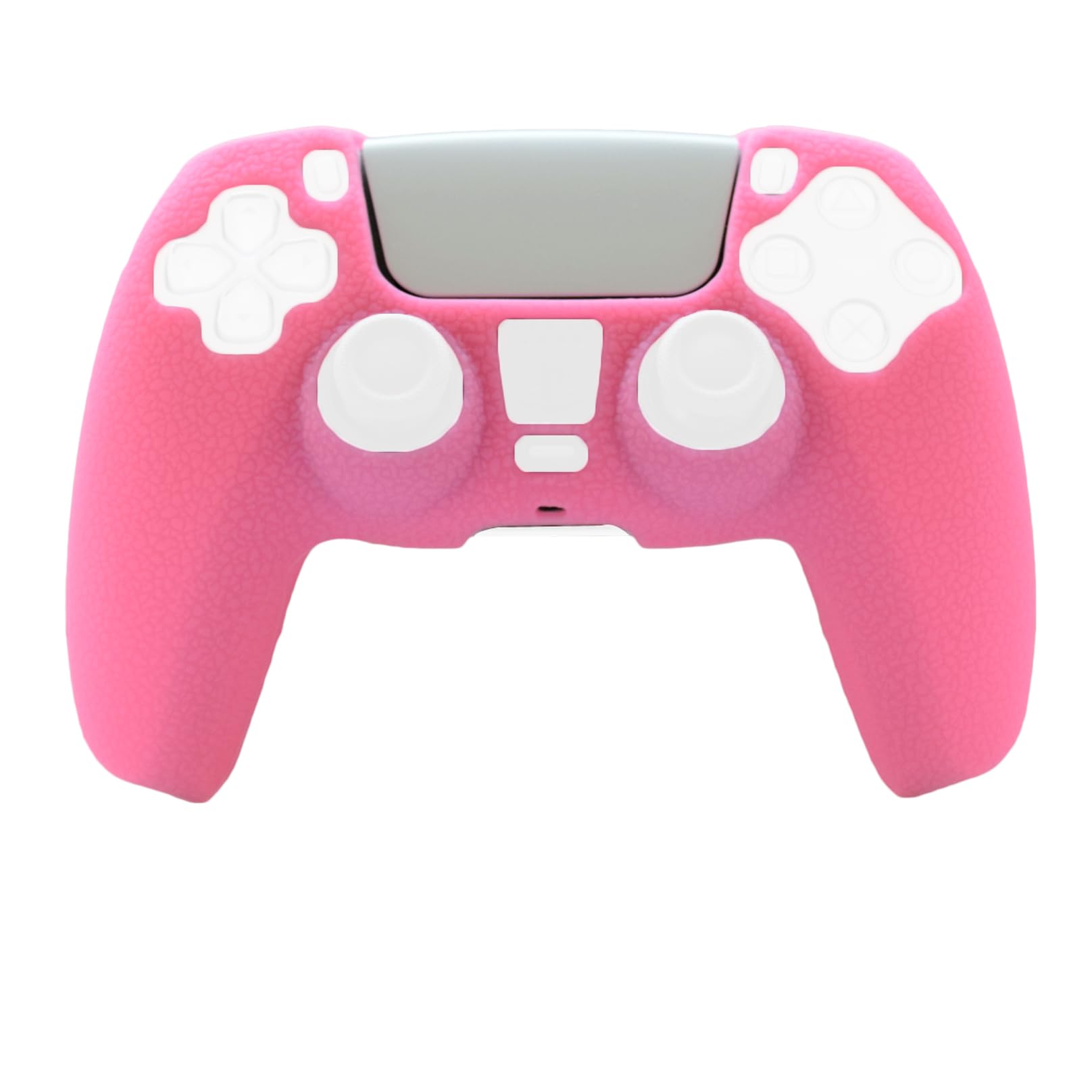 Cover for PS5 Controller Grips,Pandaren PS5 Controller Skin for Sony PlayStation 5 Sweat-Proof Anti-Slip Silicone Cover Hand Grip with 8pcs FPS Pro Thumbsticks Cap(Pink)