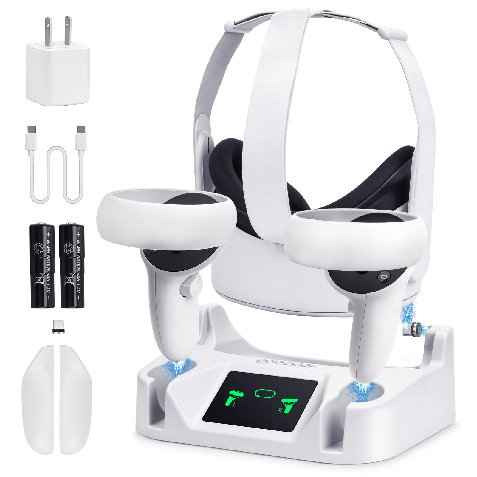alcopanda 1*Battery Pack for Oculus Quest 2+1*Charging Dock for Meta Quest 2