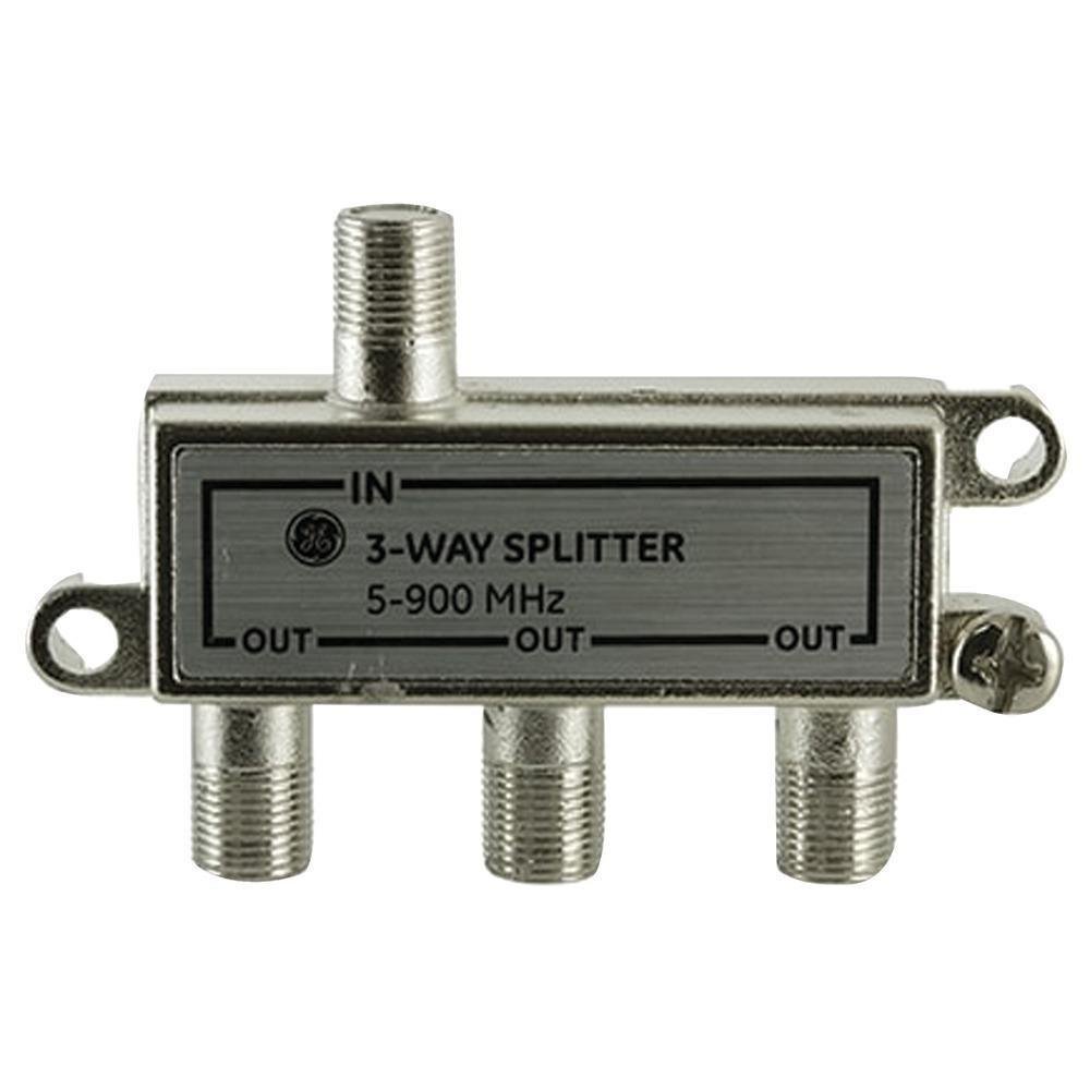 GE 3-Way Signal Splitter, For HDTV, Satellite, Antenna, 35048