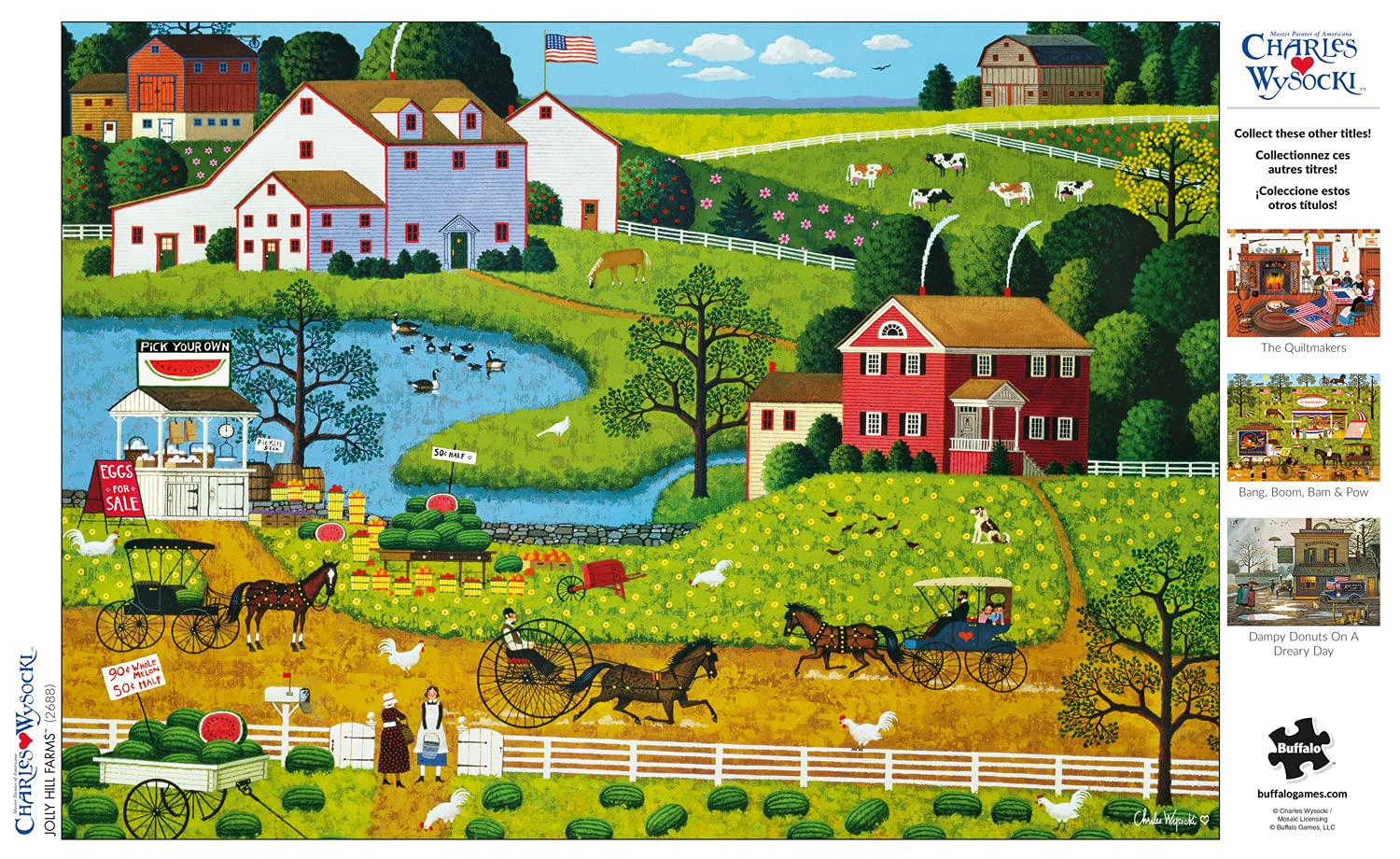 Buffalo Games - Charles Wysocki - Jolly Hill Farms - 300 Large Piece Jigsaw Puzzle