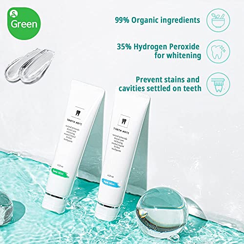 Toothnote Teeth Whitening Fluoride-Free Toothpaste for Sensitive Teeth, Whiten Tooth Enamel, Dry Mouth, Bad Breath, Muddy Taste - Helps Fresh Breath, Natural Oral Care (1 Aqua Mint)