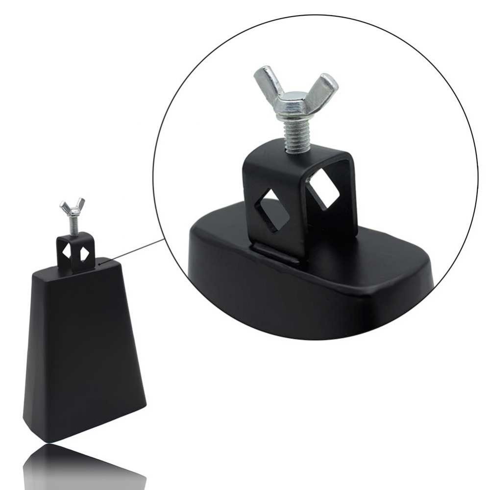 Cowbell Drum Cencerro,Plastic Cow Bell,Latin Percussion Cowbell 6 Inch Metal Cowbell Noise Maker with Handle for Drumset Kit Percussion Come with Stick Black Cow Bells Cowbell Drum Musical Cow Bell