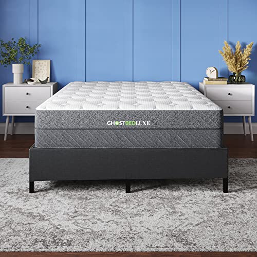 GhostBed Luxe 13 Inch Cool Gel Memory Foam Mattress - Cooling Technology & Comforting Pressure Relief, Queen
