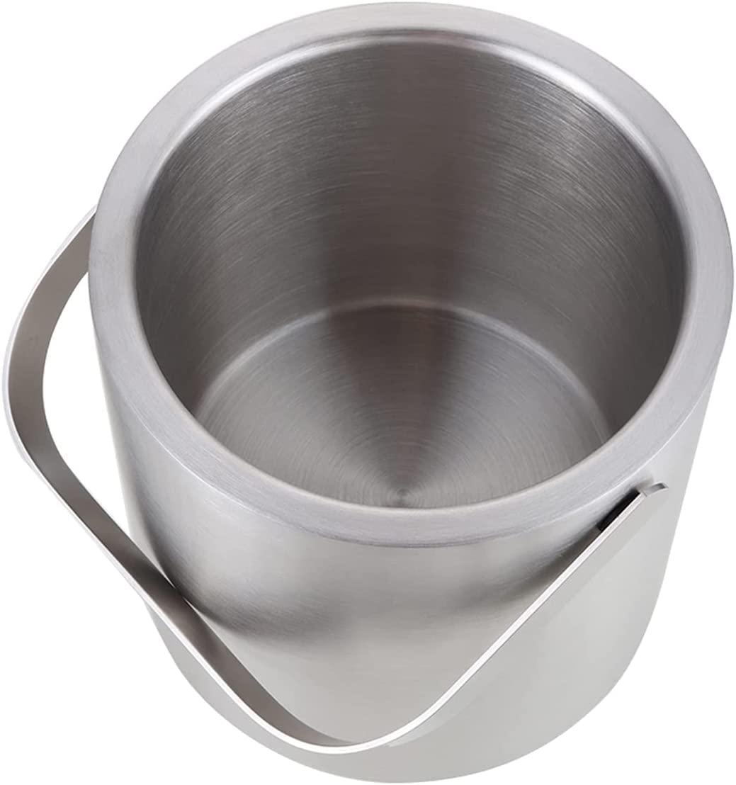 Aebor 3 Liter Double Wall Stainless Steel Insulated Ice Bucket With Lid and Ice Tongs Great for Party and Picnic