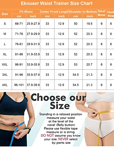 Ekouaer Mesh Waist Trainer Womens Waist Training Cincher, Nude, S fit 29-31 Inch Waistline