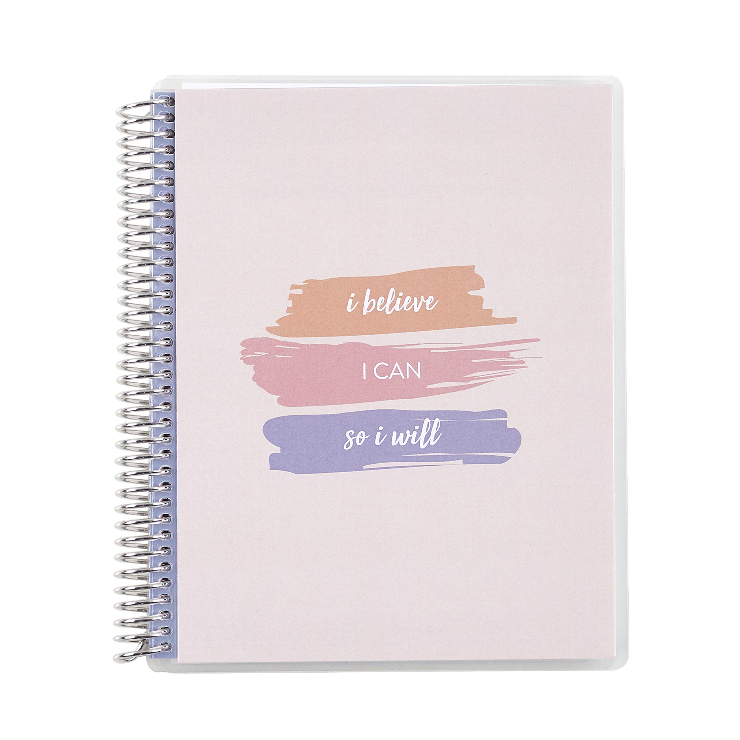 7" x 9" Spiral Bound College Ruled Notebook - Empowering Quotes. 160 Lined Page Note Taking & Writing Notebook. 80Lb Thick Mohawk Paper. Stickers Included by Erin Condren.