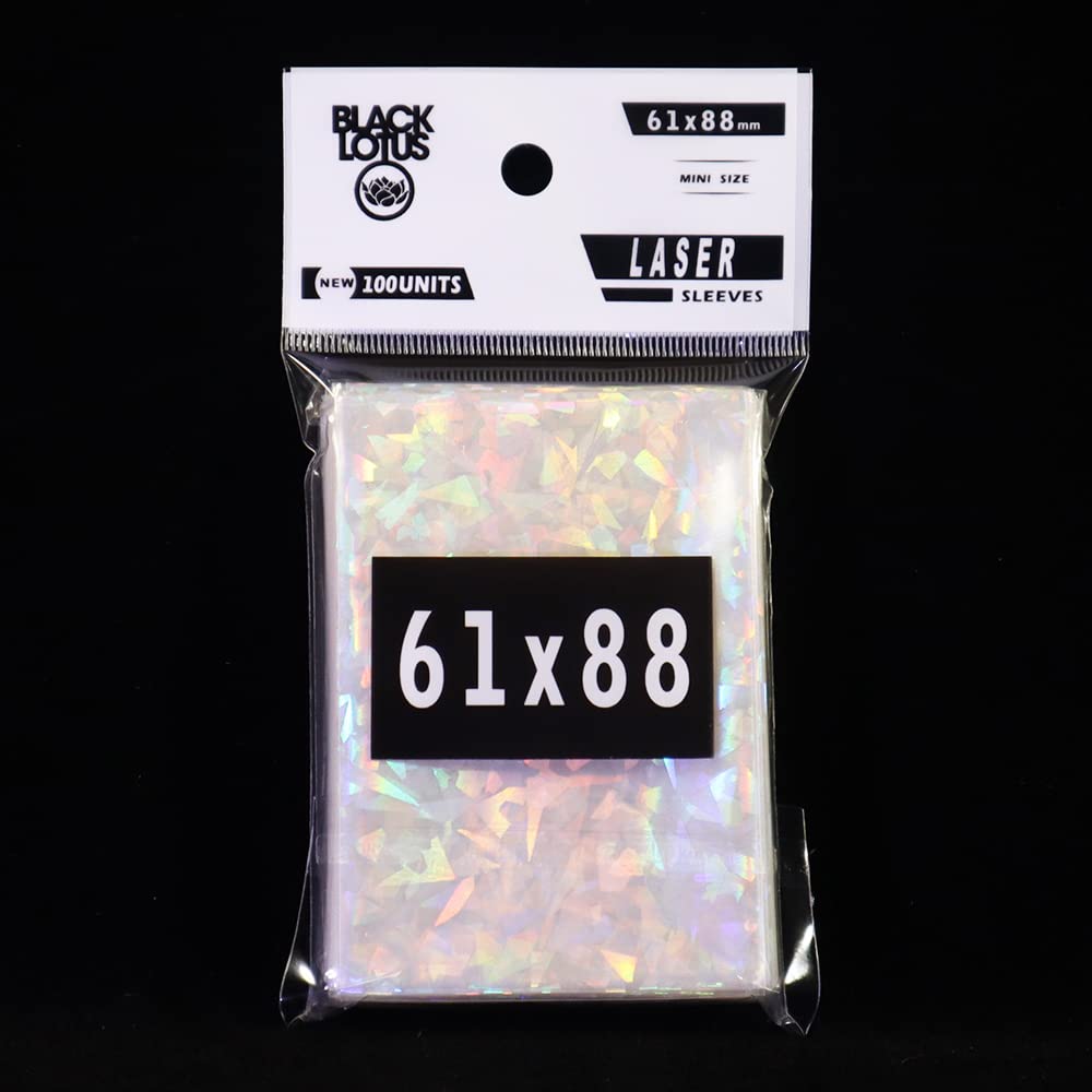 Black Lotus 100pcs Broken Glass Gemstone Laser Flashing Card Film Holographic Idol Photo Sleeves Ultra Super Protector (61x88mm)