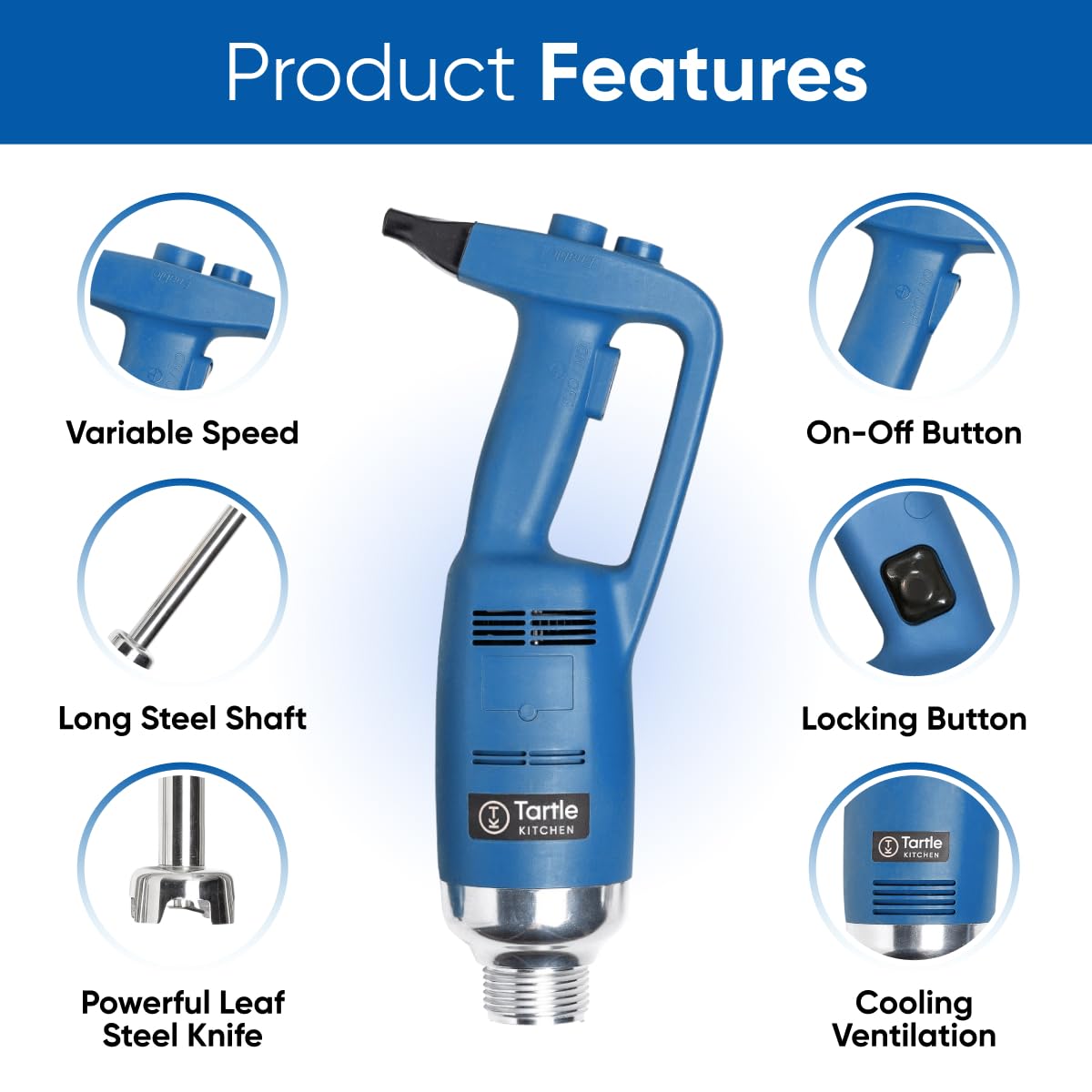 7” Stainless Steel Handheld Immersion Blender and 16” Light Duty Commercial Immersion Blender bundle