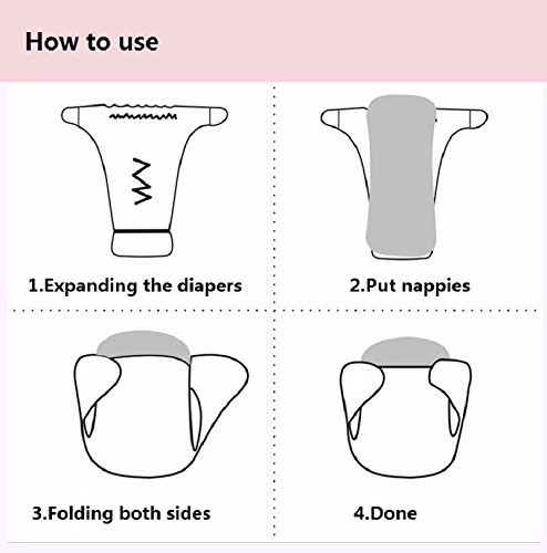 Ohbabyka Baby Reusable Waterproof Bamboo Cloth Diapers Nappies + 5 pics Insert (One Size, Girls)