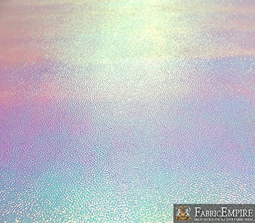 Fabric Empire Vinyl Upholstery Embossed Skin Holographic Glossy Fabric Light Blue 54" Wide Sold by The Yard