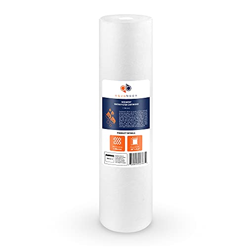 Aquaboon 1 Micron 20" x 4.5" Sediment Water Filter Replacement Cartridge | Whole House Sediment Filtration | Compatible with AP810-2, FPMB-BB5-20, P5-20BB, FP25B, 155358-43, 8 Pack
