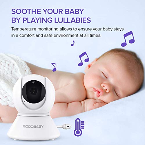 GoodBaby Baby Monitor with Remote Pan-Tilt-Zoom Camera|Keep Babies Safe with 3.5β Large Screen, Night Vision, Talk Back, Room Temperature, Lullabies, 960ft Range1