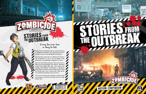 CMON Zombicide Chronicles: Stories from The Outbreak Mission Compendium - 10 Exciting Pre-Made Adventures! Cooperative Strategy Game, Ages 14+, 2+ Players, 30+ Min Playtime, Made by CMON