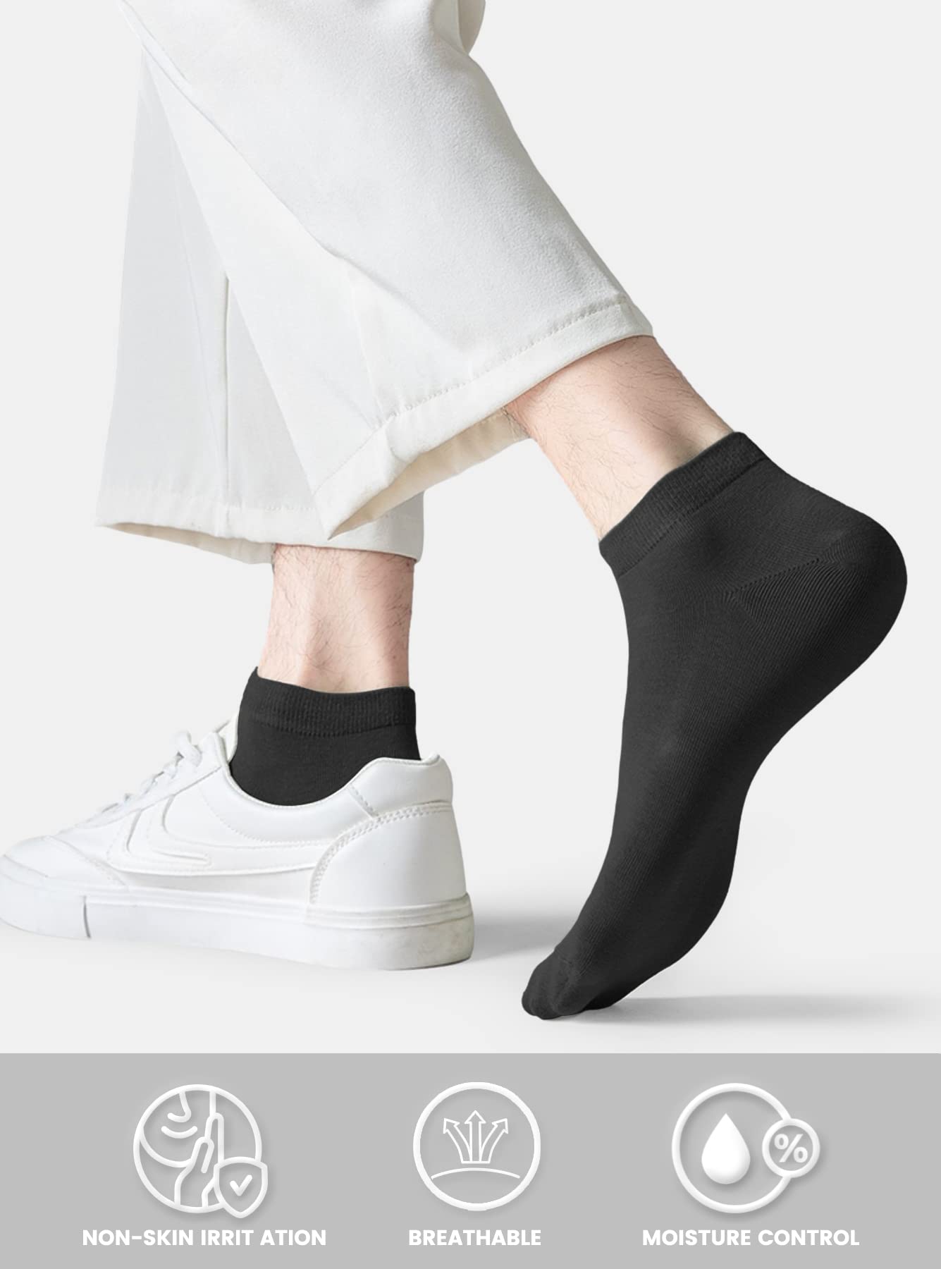 ACTINPUT Ankle Socks for men Non Slip Cotton Socks No Show Socks Classic Low Cut Casual Socks