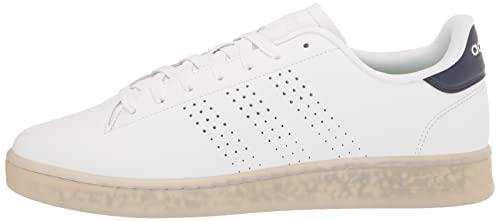 adidas Men's Advantage Ecogrind Tennis Shoe, White/Shadow Navy/White, 9