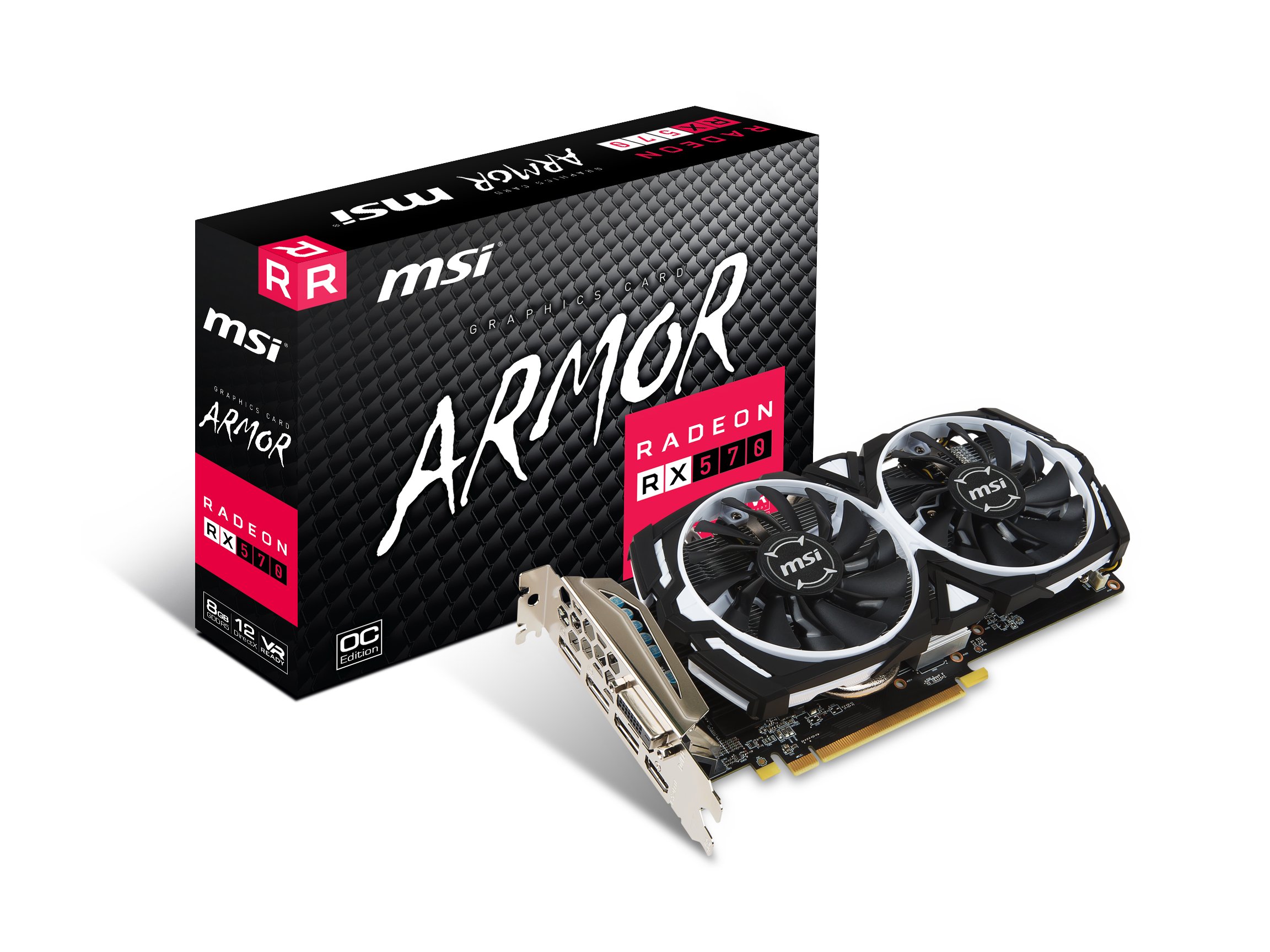 MSI Gaming Radeon RX 570 256-bit 8GB GDRR5 DirectX 12 VR Ready CFX Graphcis Card (RX 570 ARMOR 8G OC)