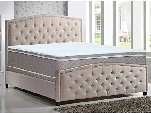 Mattress Comfort Medium Plush Eurotop Pillowtop Innerspring Fully Assembled Mattress, Good for The Back, 75" X 48", 1
