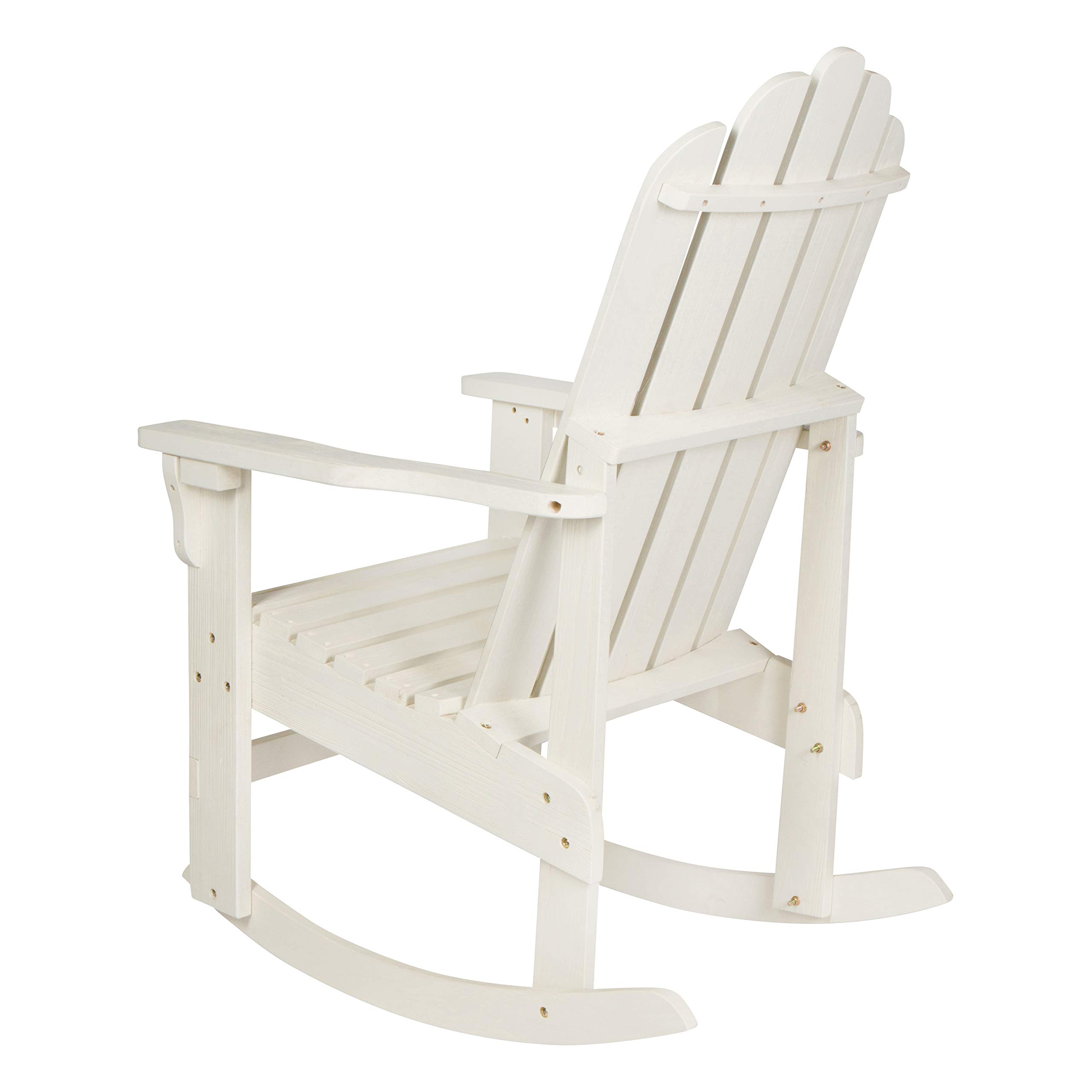 Shine Company 4699EW Marina Adirondack Porch Rocker | Indoor/Outdoor Wood Rocking Chair β Eggshell White