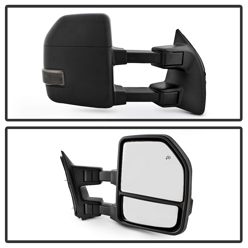 ACANII - [2017 STYLE] Telescoping Power Heat Smoke led Signal Towing Mirrors Left+Right For 2008-16 Ford F250 F350 F450