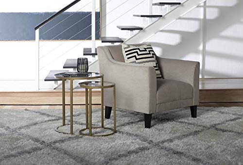 Studio Designs Home Camber Modern 20" and 14.5" Round Set of Nesting Tables in Gold/Clear Glass