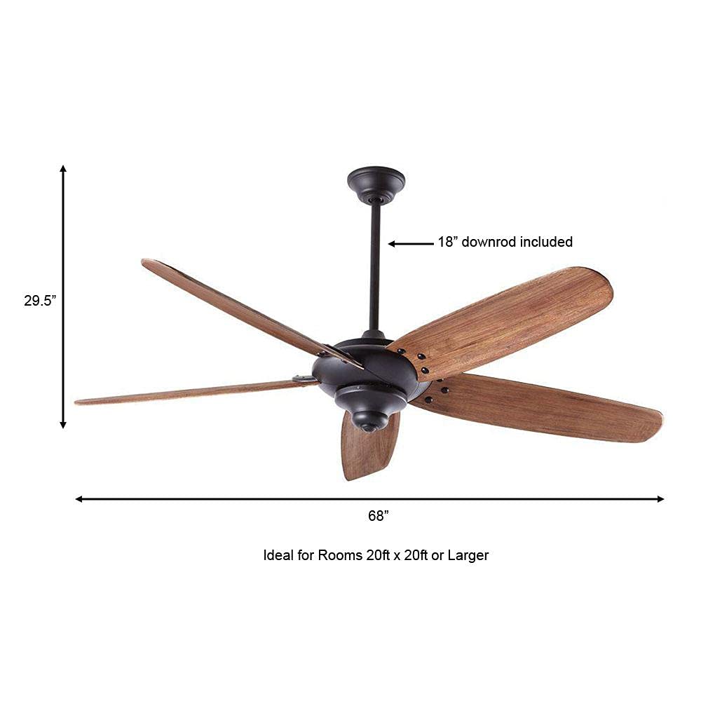 Altura 68 in. Indoor DC Matte Black Ceiling Fan with Remote