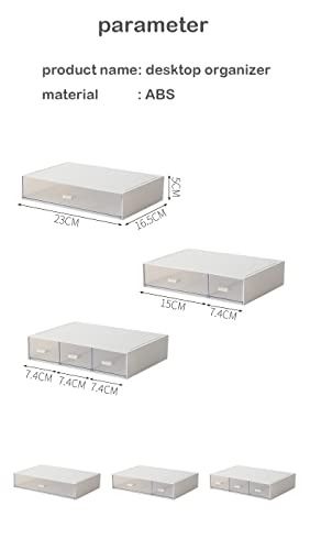 ICCGBHGO Desk Organizer, Plastic Desk Storage Organizer Office Stackable Storage Drawer, Desktop Table Craft Art Supply Organization and Accessories Caddy for Bathroom Home Dorm Office