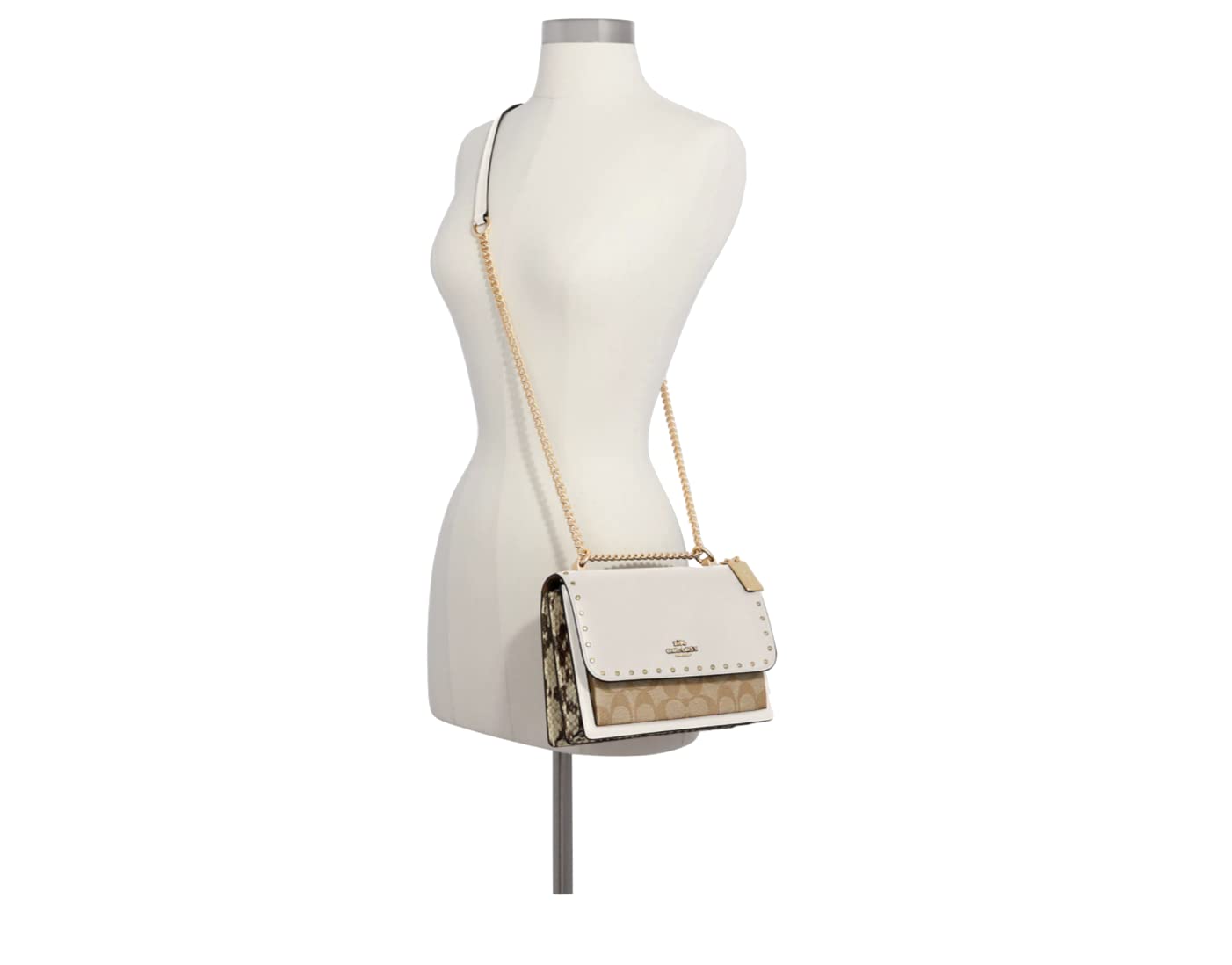 COACH Klare Crossbody In Signature Canvas With Rivets (IM/Light Khaki Multi)