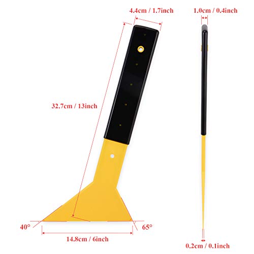 Ehdis 12.6x5 Inch Long Handle Scraper Plastic Water Car Squeegee with Black Rubber Grip Handle for All Types of Window Tint Film, Decals, Wrapping,Cleaning