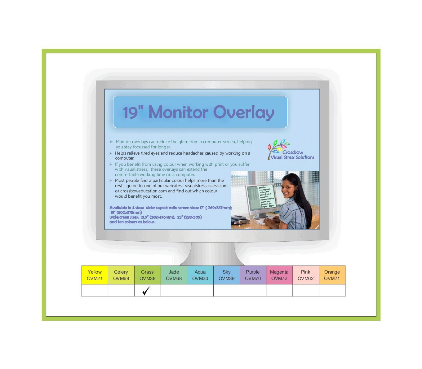 Crossbow Education 19-Inch Monitor Overlay - Pink