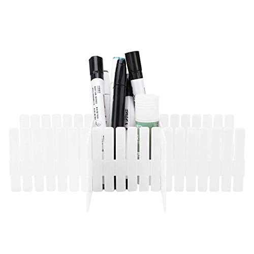 Strnek 4 Pcs Plastic Sock Organizer Grid Drawer Dividers Adjustable DIY Closet Separator Drawer Dividers for Purses,Ties,Tshirts,Pens,Bras,Sock,Underwear,Scarves(White Short)