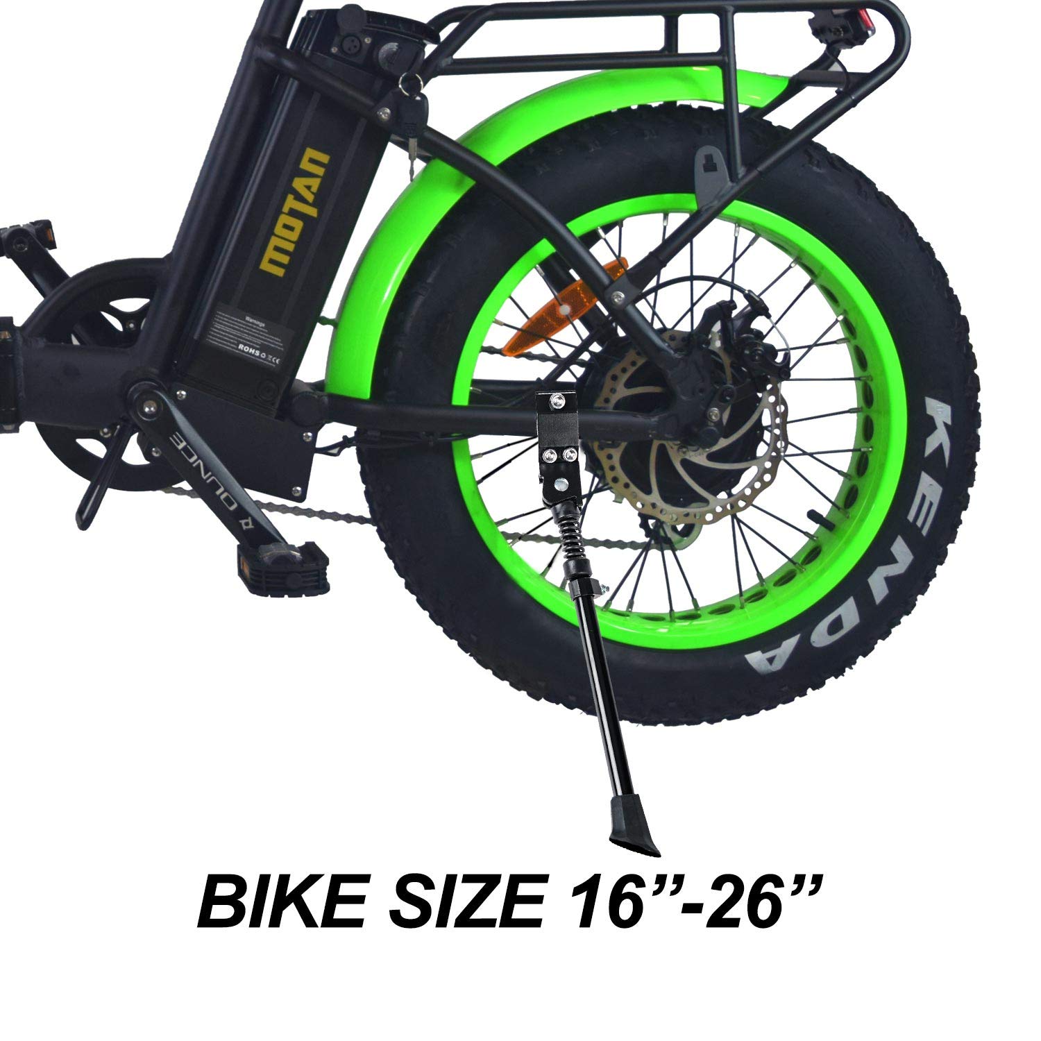 ADDMOTOR Bicycle Kickstand Adults Rear Mount Adjustable Bike Side Kickstand Aluminium Alloy (Black)