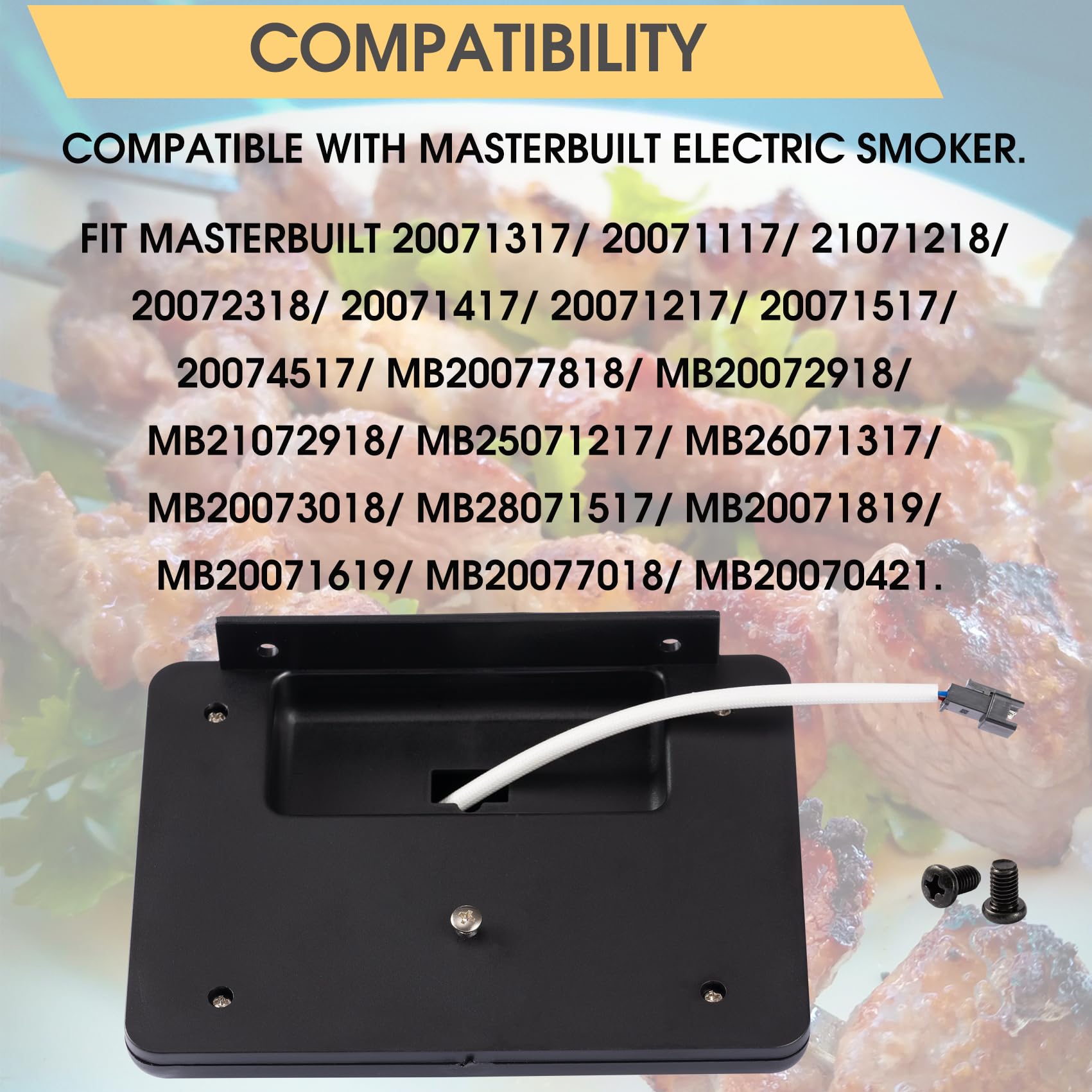 9907160014 Digital Control Panel Kit Compatible with Masterbuilt MB20071317/ 20071117/21071218/20071217/20072318 Electric Smoker Grill Replacement Parts fit for MB Digital Grill digital thermostat
