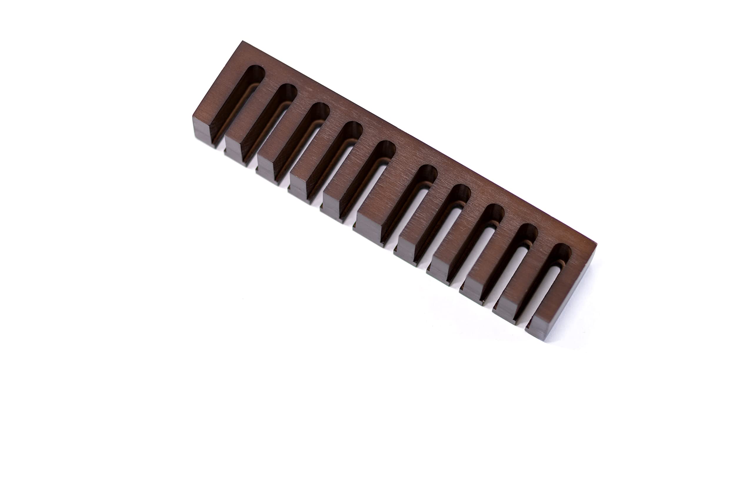 Belt Hanger for Closet -Beechwood Belt Organizer for Closet (10.75β x 2.5β x 1.7β)- Belt Holder for Closet w/Mount Hardware - Dark Wood Finish Belt Rack for Closet- Belt Hangers for Men for 10 Belts