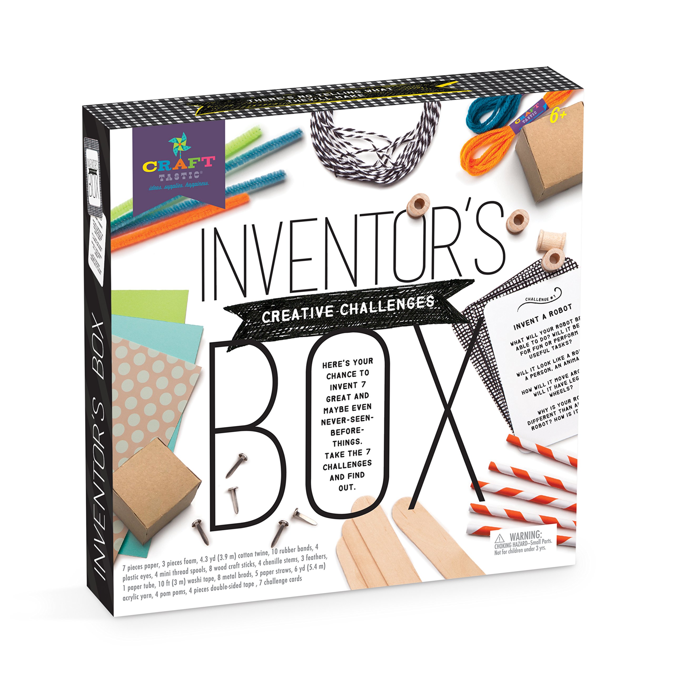 Craft-tastic – Inventor's Box – Arts and Crafts STEAM Kit Includes 7 Creative STEM Challenges, 96 months to 144 months