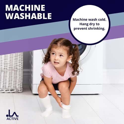 LA ACTIVE Girls Knee High Socks Cozy Warm Cotton Uniform Athletic Socks for Toddlers Dress Socks